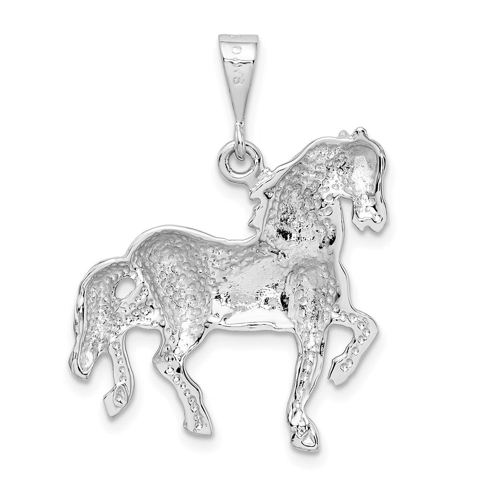 14k White Gold Polished Horse Pendant, 25mm – BlackJack Horse Saddles