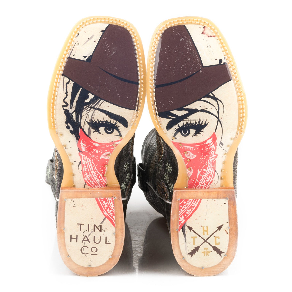 Tin Haul Women's Bandana Bandit/Wild Rag Square Toe Boots 14-021-0077 ...